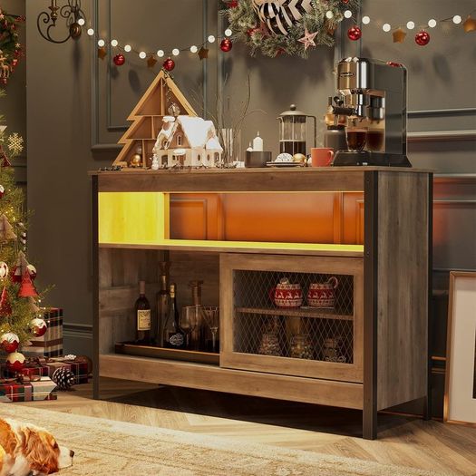 Storage Cabinet Sideboard Entryway Table With Sliding Doors Buffet ...