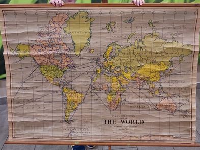 Vintage W Ak Johnston Map Of The World For Sale in Blackpool, Cork from ...