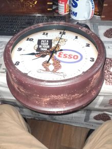Large Advertising Wall Clock The Esso Tiger Mascot And Slogan Put A ...