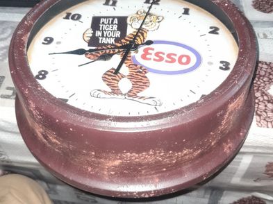 Large Advertising Wall Clock The Esso Tiger Mascot And Slogan Put A ...
