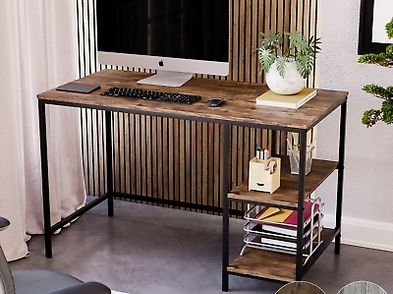 Industrial Computer Desk Pc Laptop Table 2 Shelf Home Office Study ...