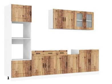 7 Piece Kitchen Cabinet Set Kalmar Old Wood Engineered Wood For Sale in ...