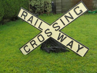 Vintage Irish Railway Crossing Sign For Sale in Kells, Meath from ani_mal