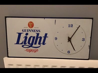 Guinness Light Clock 1970s For Sale in Ashtown, Dublin from pubstuff