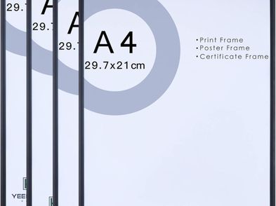 A4 Certificate Photo Frame 21 X 30 Cm Aluminum Black Picture Frames ...