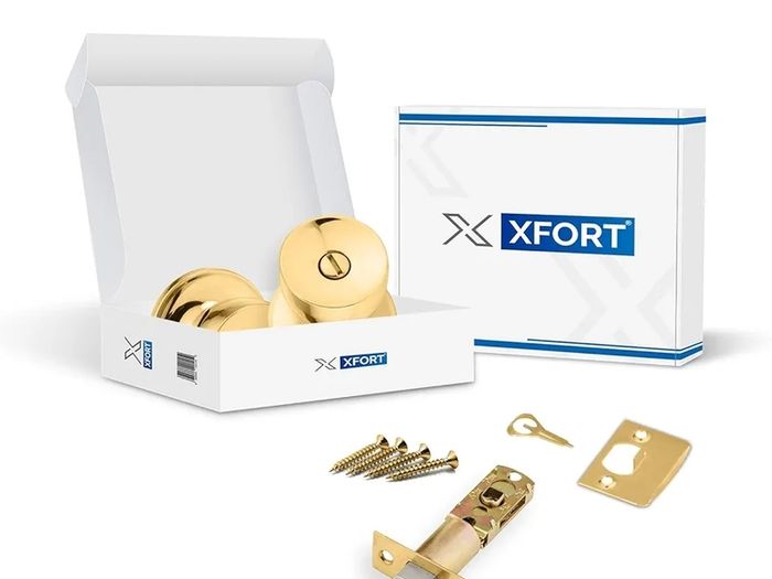 Knob Set Polished Brass Tulip Design Door Lock For Interior Doors With ...