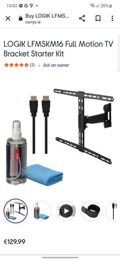 Logik Lfmskm16 Full Motion Tv Bracket Starter Kit For Sale in ...