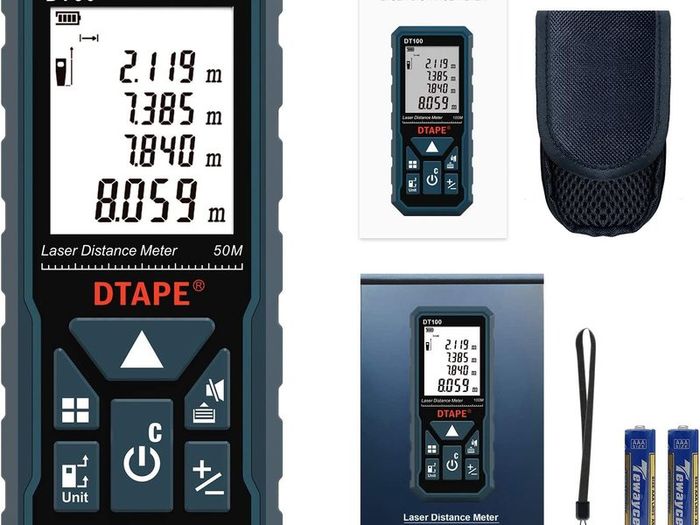 Laser Measure 50m Dtape Dt50 Laser Distance Meter 165ft Portable Handle ...