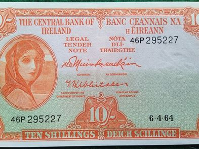 1964 Irish Ten Shilling Banknote Unc For Sale in Annacotty, Limerick ...