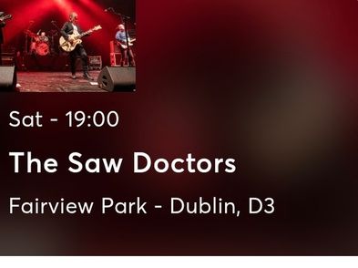 The Saw Doctors Ticket For Sale in Ballybay, Monaghan from WarZoneBrother