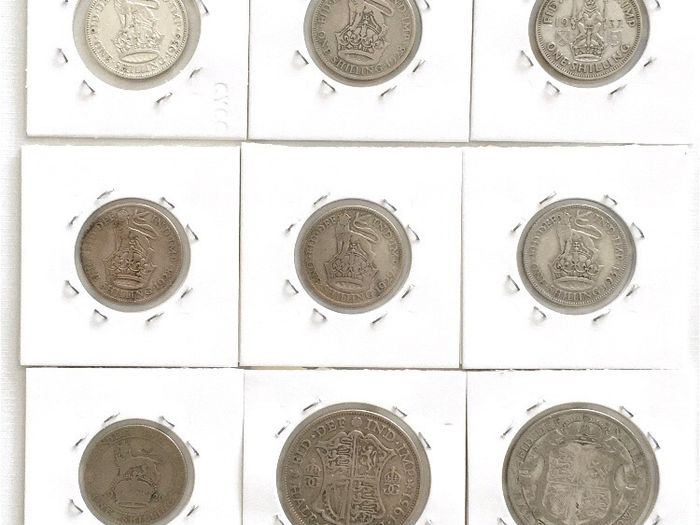 Silver Half Crowns And Shillings England Coins Free Standard Postage ...