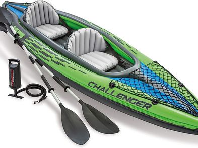 K2 Challenger Kayak 2 Person Inflatable Canoe With Aluminum Oars And ...