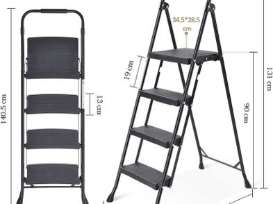 Step Ladder With 4 Widen Treads Light Step Stools With Non Slip Feet ...