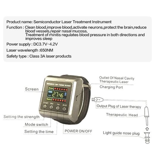 Laser Therapy Treatment Machine Cholesterol Hypertension Nose Rhinitis ...