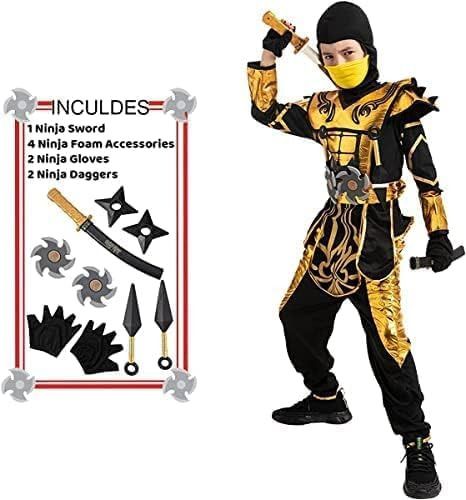 Creations Gold Ninja Costume For Boys Child Golden Ninja Costume Ninja ...