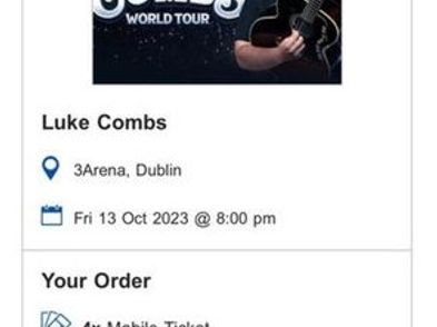 Luke Combs Ticket For Sale in Dublin 8, Dublin from antzroman