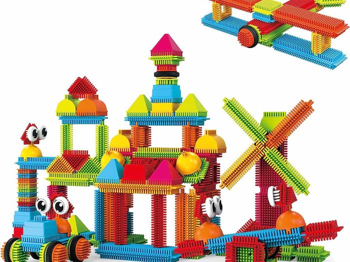 120pcs Bristle Shape 3d Building Blocks Tiles Construction Toy Set ...