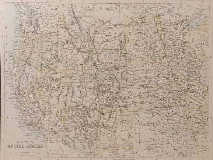 Antique Map Western United States 1890s For Sale in Waterford City ...