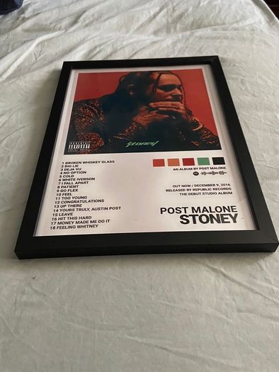 Post Malone Stoney Album Poster With Frame For Sale In Kinnegad 8617