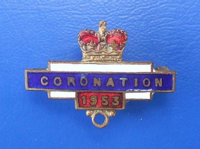 Queen Elizabeth Ii Coronation1953 Commemorative Enamel Badge For Sale ...