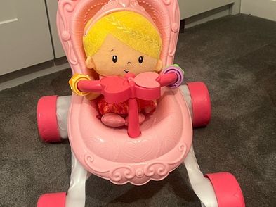 Fisher Price Princess Stroll Along Musical Walker And Doll Gift Set For ...