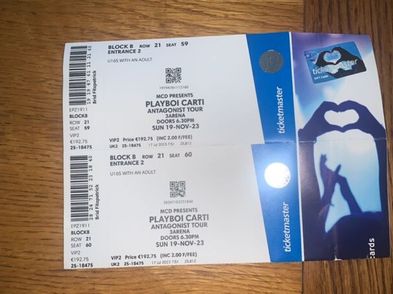 Two Playboi Carti Vip Tickets For Sale in Dublin 9, Dublin from ...