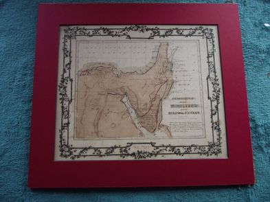 Mid 19th Century Hand Drawn Map Egypt To Canaan By Jane Edwards Xmas ...