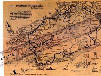 The Iveragh Peninsula The Ring Of Kerry Old Newspaper Map For Sale in ...