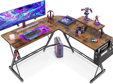 L Shape Desk Computer Desk Office Table With Round Corner Gaming Table ...