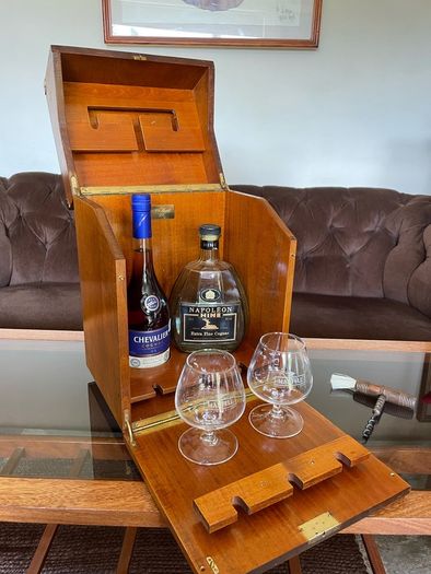 Vintage Wooden Hand Crafted Martell Cognac Cabinet Rare For Sale in ...