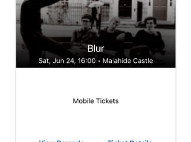 Blur Concert Ticket For Sale in Donnybrook, Dublin from RPM65