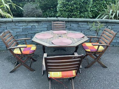 Beautiful 4 Seater Wooden Garden Table Chairs Set Can Deliver For Sale ...
