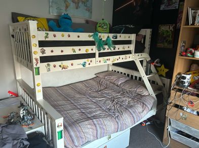 Bunk Bed Off White Solid Wood Twin Bunk Bed Lara Ez Living For Sale in ...
