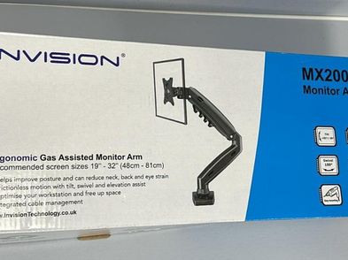 Invision Mx200 Single Monitor Arm Desk Mount For 19 32 Inch Screens ...