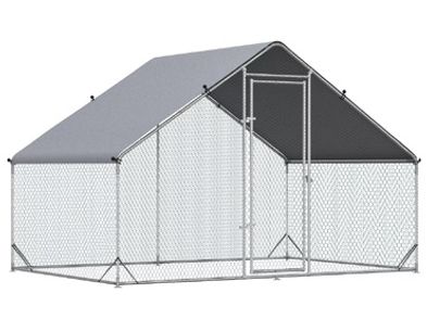 Walk In Chicken Run Large Galvanized Chicken Coop W Cover 3 X 2 X 2m ...