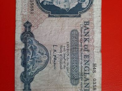 Rare 1950s Bank Of England 5 Pound Note For Sale in Arklow, Wicklow ...