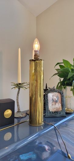 Ww1 Trench Art Brass Lamp 75 De C Artillery Shell Casing For Sale in ...