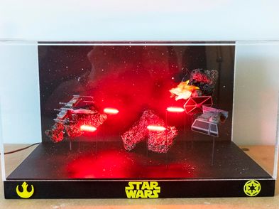 Star Wars X Wing Diorama Starwars Tie Fighter Custom Built With Case ...