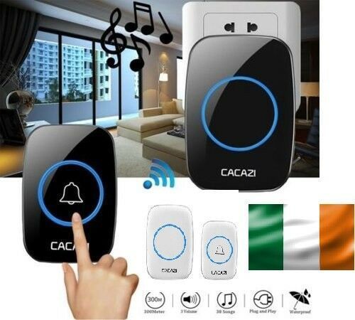 Wireless Door Cordless Wireless Bell Mains Plug In Portable 300m Led ...
