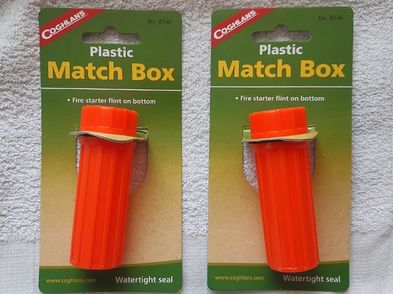 Coghlans Plastic Match Box Matchbox Orange Waterproof Case Wflint ...