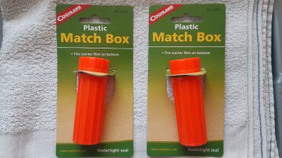 Coghlans Plastic Match Box Matchbox Orange Waterproof Case Wflint ...