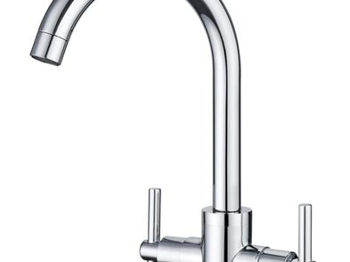 Kitchen Taps Dual Lever Sink Mixer Taps Traditional Monobloc Mixer Taps ...