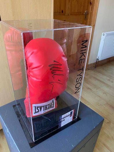 Mike Tyson Boxing Glow Psa Certified Marked Signed In Display Set For ...