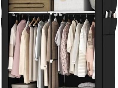 Canvas Wardrobe For Bedroom Fabric Wardrobes With 2 Storage Areas 2 ...