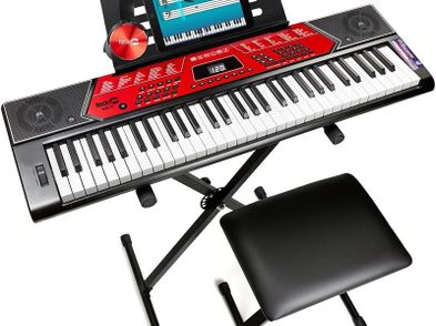61 Key Keyboard Piano With Pitch Bend Kit Keyboard Stand Piano Bench ...