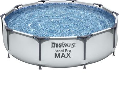 Bestway Steel Pro Max Round Frame Swimming Pool With Filter Pump Above ...