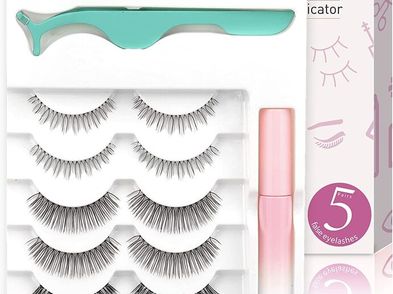 5 Pair Natural False Eyelashes 3 Style Hybrid Strip Lashes Kit With ...