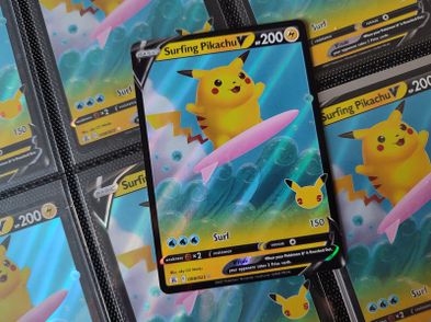 Surfing Pikachu V Ultra Rare From Celebrations 25th Anniversary 2021 ...