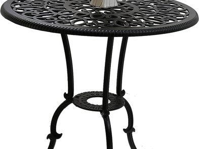 Bangui Garden Patio Grey Cast Aluminium Bistro Table For Sale in ...