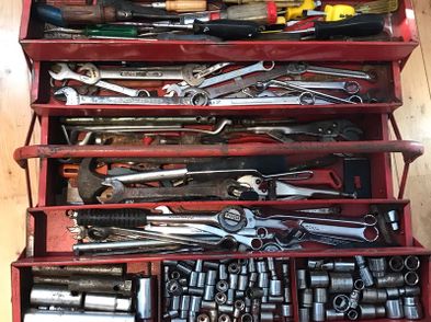 Mechanics Set Of Tools From 1970s Old School Tools When Tools Where ...